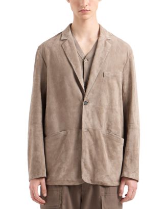 Emporio Armani Relaxed Fit Goat Suede Blazer | Bloomingdale's