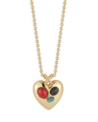 AQUA Multi Stone Heart Pendant Necklace - Exclusive | Bloomingdale's