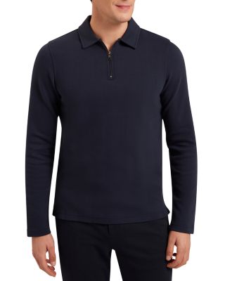 Click here for Ted Baker Kalend Textured Quarter Zip Polo Shirt prices