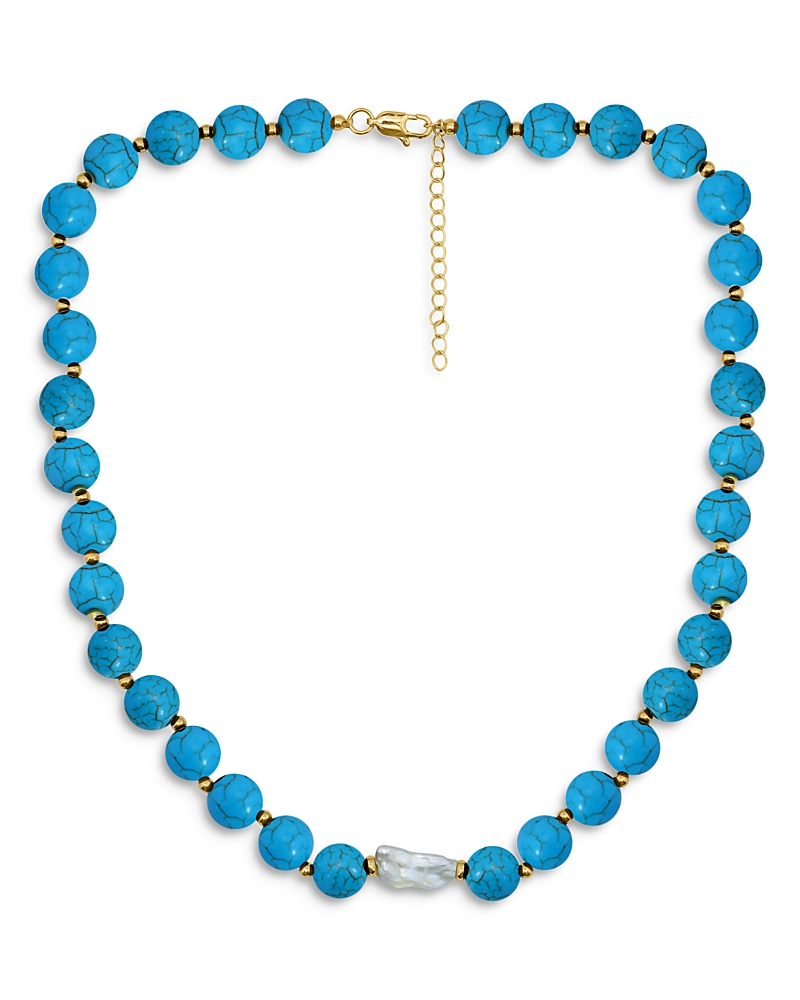 Click here for Aqua Beads & Cultured Freshwater Pearl Necklace 1... prices