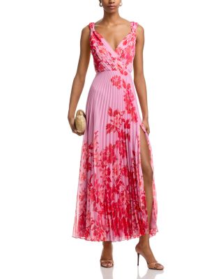Click here for Aqua Pleated Floral Guest of Dress - Exclusive prices
