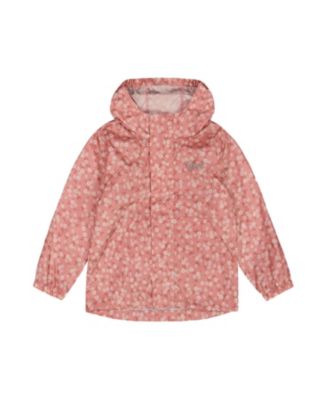 Deux par Deux Girls' Printed Packable Windbreaker Small Flowers ...