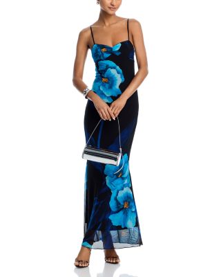 Click here for Aqua Floral Mesh Maxi Dress - Exclusive prices
