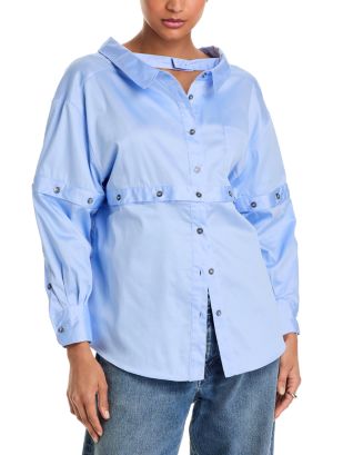 rokh Multi Button Broken Shirt | Bloomingdale's