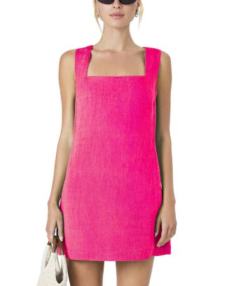 FRENCH CONNECTION Birdie Linen Blend Square Neck Dress | Bloomingdale's