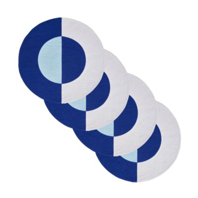 Click here for Misette Bauhaus Embroidered Linen Round Placemats... prices