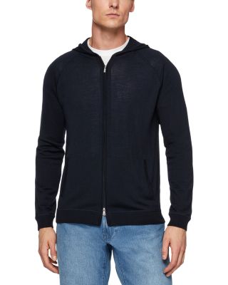 Boggi Milano Merino Wool Zip Front Hoodie