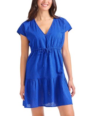 Click here for Tommy Bahama Eyelet Cove V Neck Swim Cover-Up Dres... prices