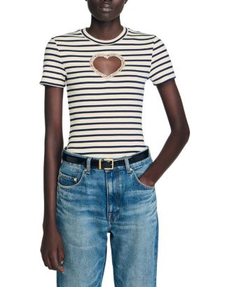 Sandro Rhinestone Heart Tee | Bloomingdale's