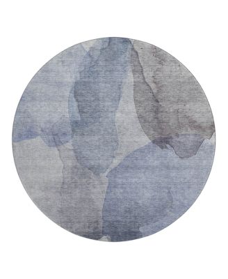Dalyn Ravenna Washable RN12 8x8 Round Area Rug - Blue