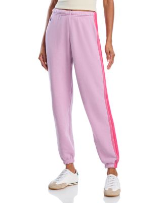 Click here for Aviator Nation Rainbow Stripe Sweatpants in Magent... prices