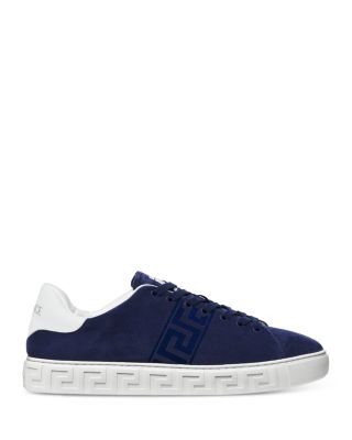 Click here for Versace Mens Embroidered La Greca Suede Sneakers prices