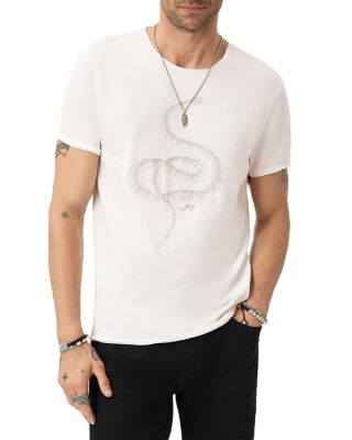 Click here for John Varvatos Raw Edge Fine Line Embroidered Tee prices