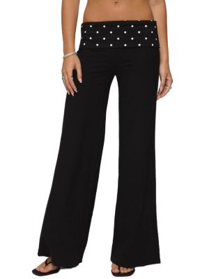 Click here for Edikted Reeva Polka Dot Fold Over Pants prices