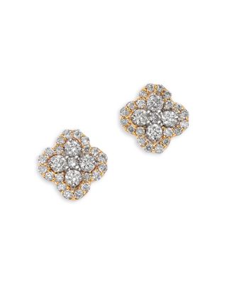 Click here for Bloomingdales Fine Collection Diamond Clover Stud... prices