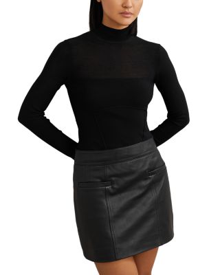 Click here for Reiss Sofia Mesh Knit Top prices