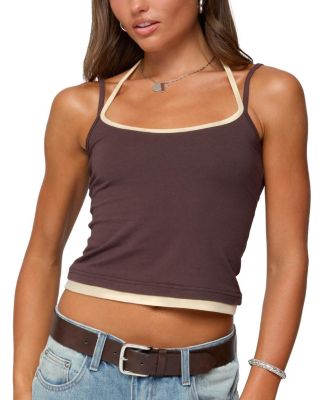 Click here for Edikted Roya Layered Halter Tank Top prices