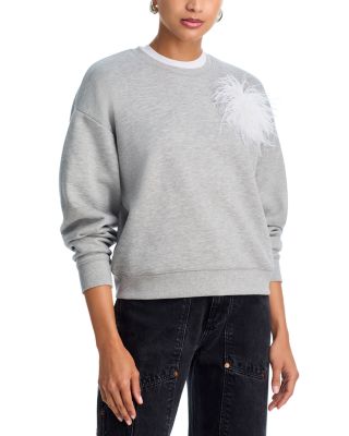 Click here for Aqua Feather Pin Fleece Crewneck Sweatshirt - Excl... prices