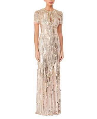 Click here for Jenny Packham Nova Sequin-Embellished Keyhole-Neck... prices