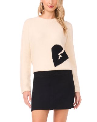 Click here for Vince Camuto Heart Motif Crewneck Sweater prices