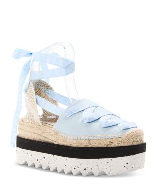 Stella McCartney Womens Gaia Platform Ankle Wrap Espadrilles