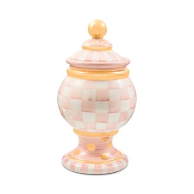 Click here for MacKenzie-Childs Rosy Check Ceramic Globe Canister prices