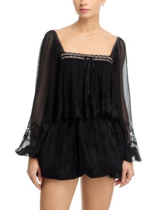 LoveShackFancy Ebbie Silk Top | Bloomingdale's Women