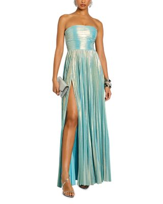 Click here for Retrofete Sevyn Pleated Side Slit Maxi Dress prices