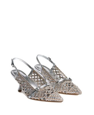 Click here for Marion Parke Womens Metallic Nappa Melissa Slingba... prices