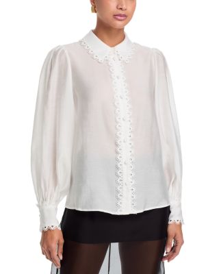 Click here for Aqua Lace Trim Blouse - Exclusive prices