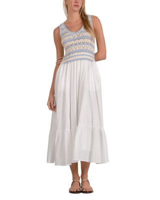 Click here for Elan Mixed Media Knit Midi Dress prices