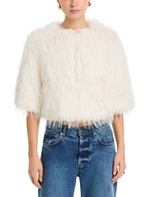 Click here for Bcbgmaxazria Aspen Faux Fur Shrug prices