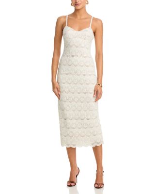 Click here for Aqua Scallop Stretch Lace Midi Dress - Exclusive prices