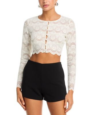 Click here for Aqua Crop Lace Cardigan Sweater - Exclusive prices