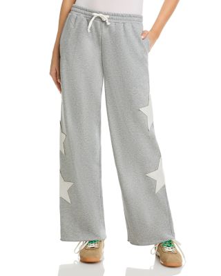 Click here for Vintage Havana Moon Grey Reverse Terry Wide Leg Pa... prices