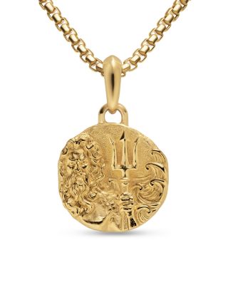 Click here for Mens Poseidon Amulet in 18K Yellow Gold  23.9mm prices