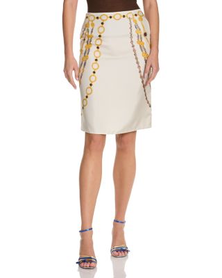 Click here for Versace Silk Twill Print The Lover Skirt prices