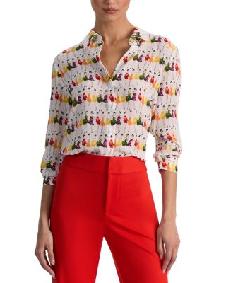 Click here for Alice and Olivia Willa Staceface Silk Top prices