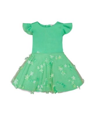 Click here for Deux par Deux Girls Bi-Material Short Flutter Slee... prices