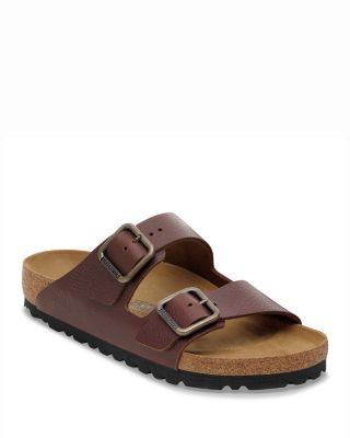 Click here for Birkenstock Mens Arizona Slide Sandals in Brown Le... prices
