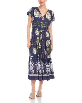 Click here for Fifteen Twenty Kristine Tiered Front Slit Midi Dre... prices