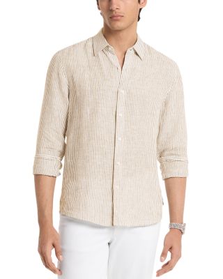 Click here for Michael Kors Long Sleeve Stripe Linen Shirt prices