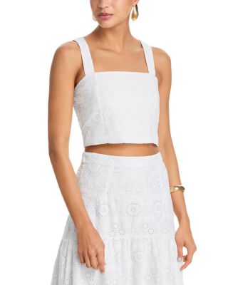 Click here for French Connection Svea Eyelet Cropped Top prices