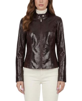 Click here for Gorski Metis Suede Pythn Printed Zip Jacket prices