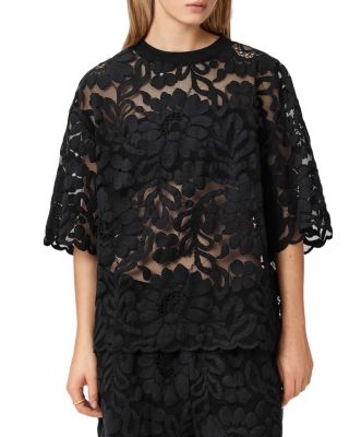Click here for Allsaints Amelie Lace Tee prices