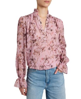 Click here for Santorelli Chelsea Long Sleeve Ruffle Neck Blouse... prices