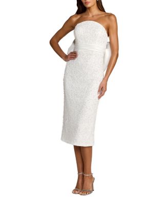 Click here for Mac Duggal Beaded Lace Strapless Bow Detail Fitted... prices