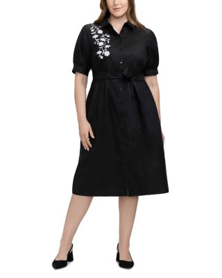 Click here for Foxcroft Plus Esther Embroidered Shirtdress prices