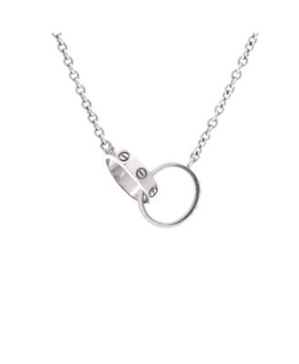 Click here for Pre-Owned Cartier Love Interlocking Necklace 18K W... prices