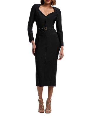 Click here for Karen Millen Figure Form Bandage Belted Midi Dress prices